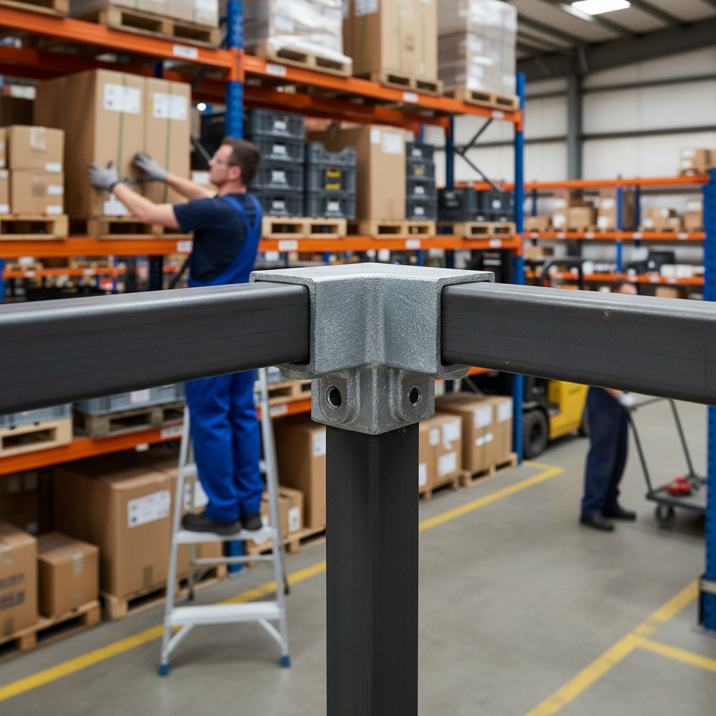 Premium Three Way Top Corner Square Key Clamp for 25mm Box Section - I