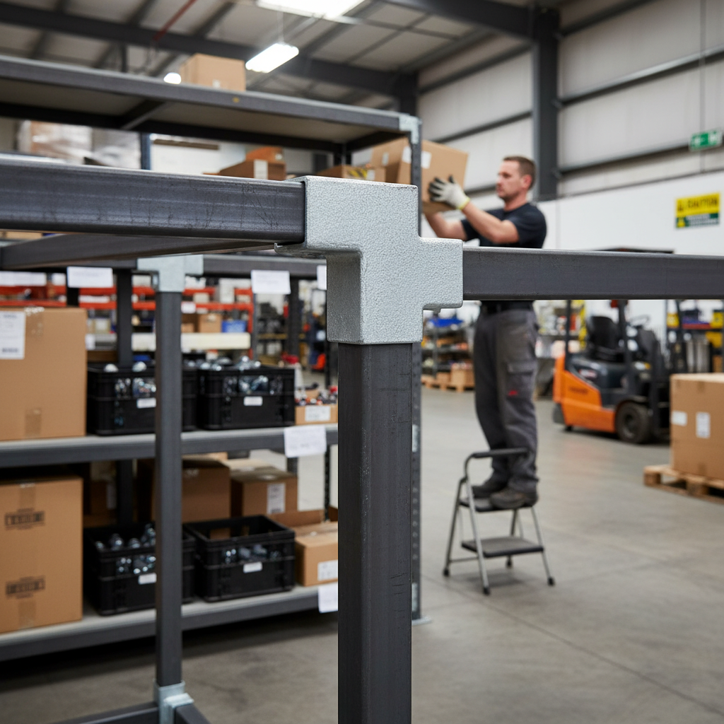 Premium Three Way Top Corner Key Clamp for 40mm Square Box Section - D