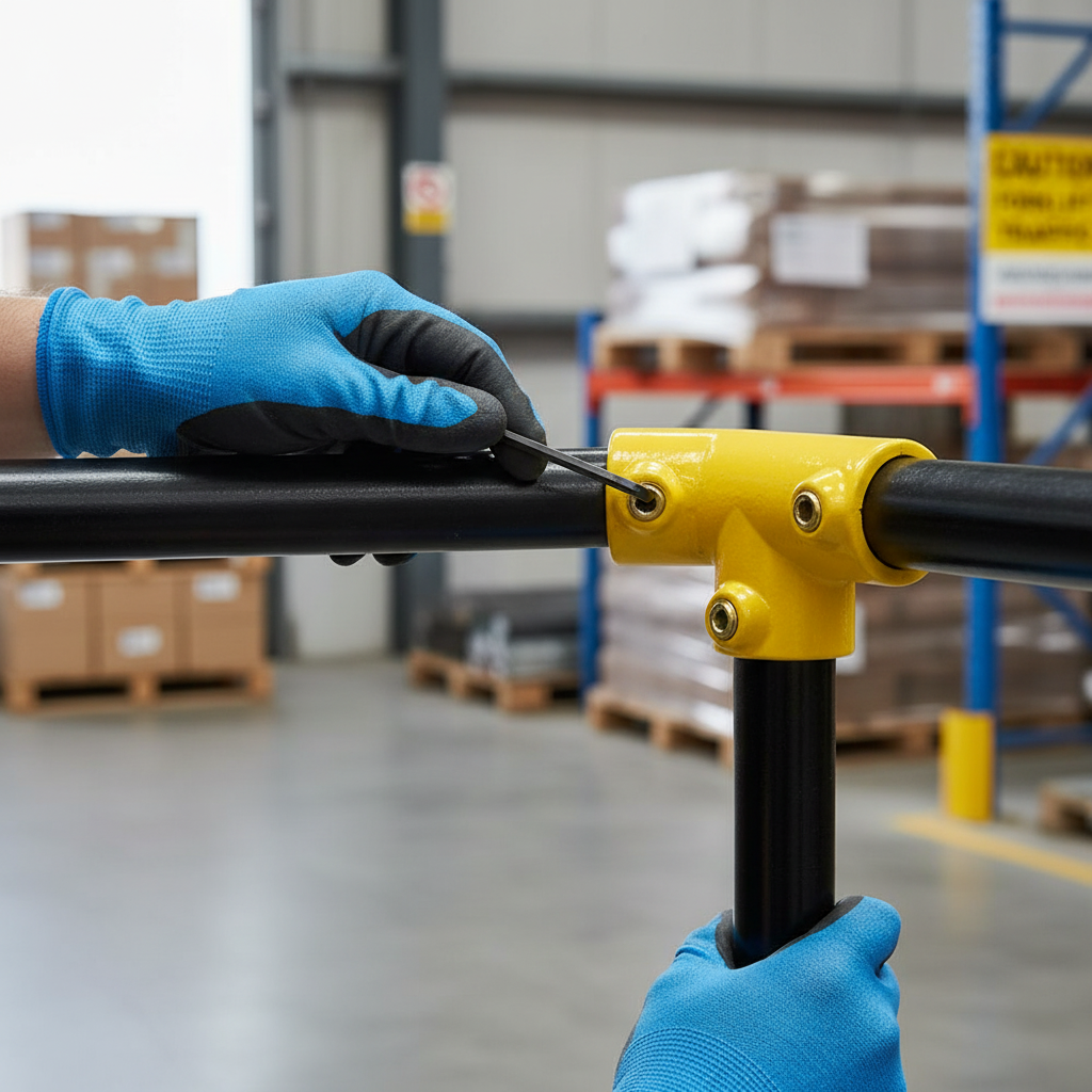 Premium Long Tee Key Clamp for 33.7mm Tube - Yellow Powder Coated Conn