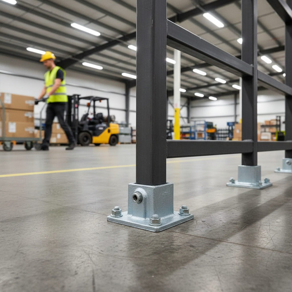 Premium Square Key Clamp Footplate Base for 40mm Box Section - Heavy D