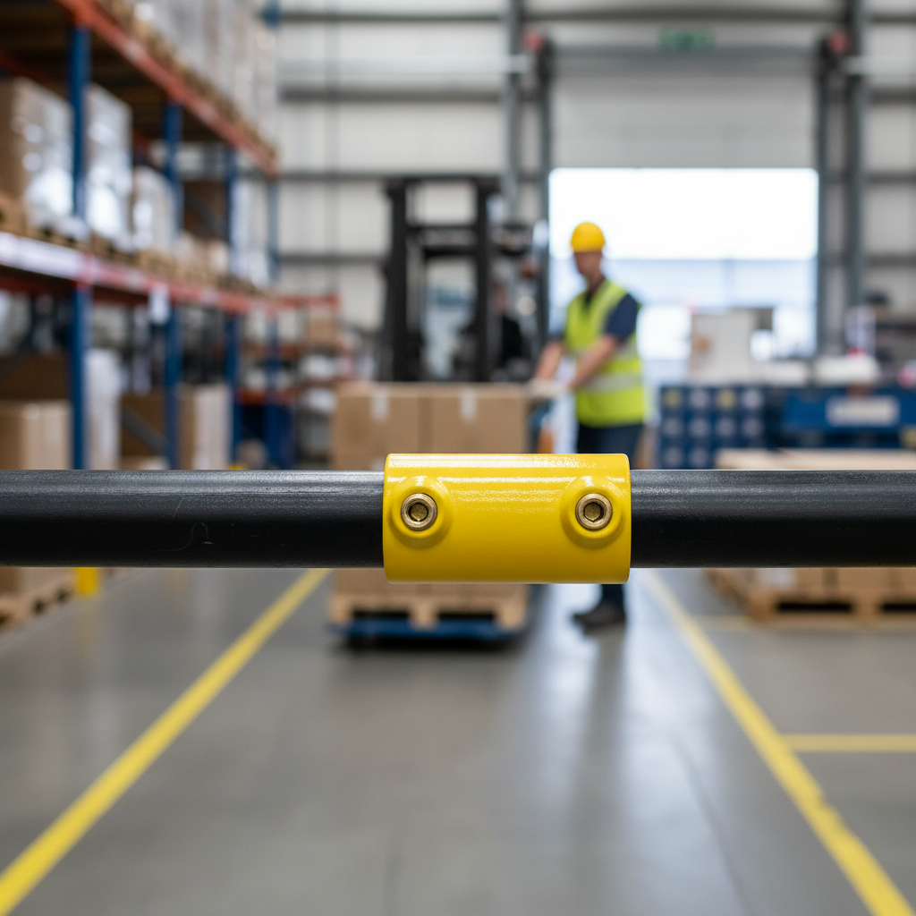 Professional Straight Joint Key Clamp for 48.3mm Tube - Yellow Powder