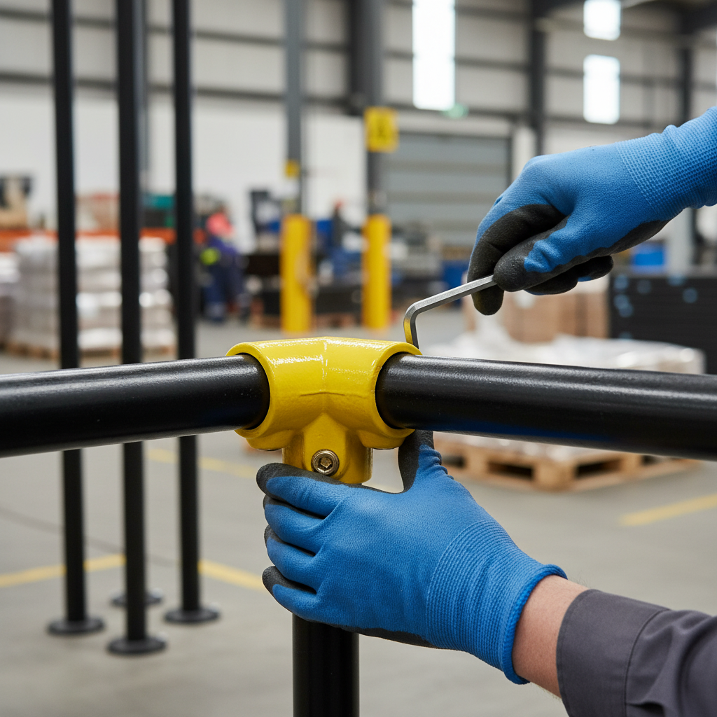 Premium 3 Way Top Corner Key Clamp for 48.3mm Tube - Yellow Powder Coa