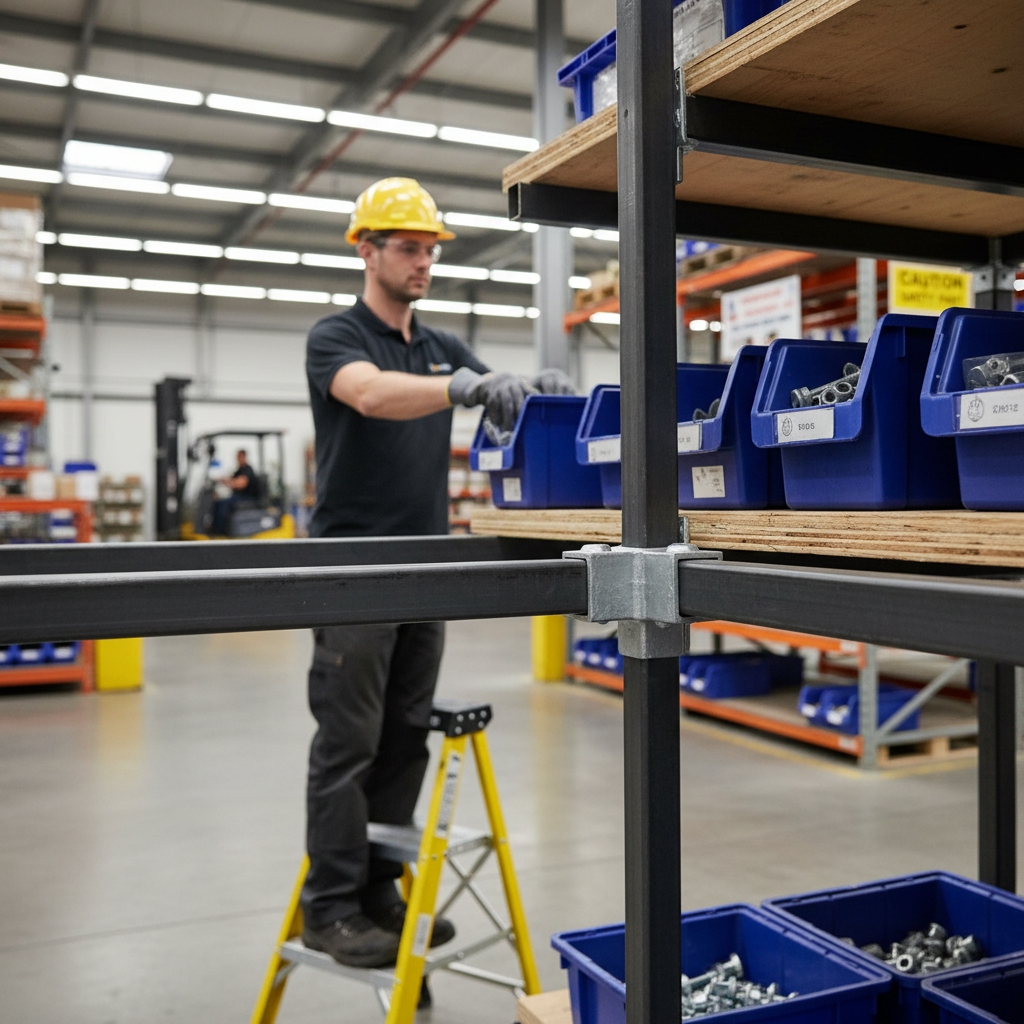 Premium Three Way Mid Corner Square Key Clamp for 25mm Box Section - H