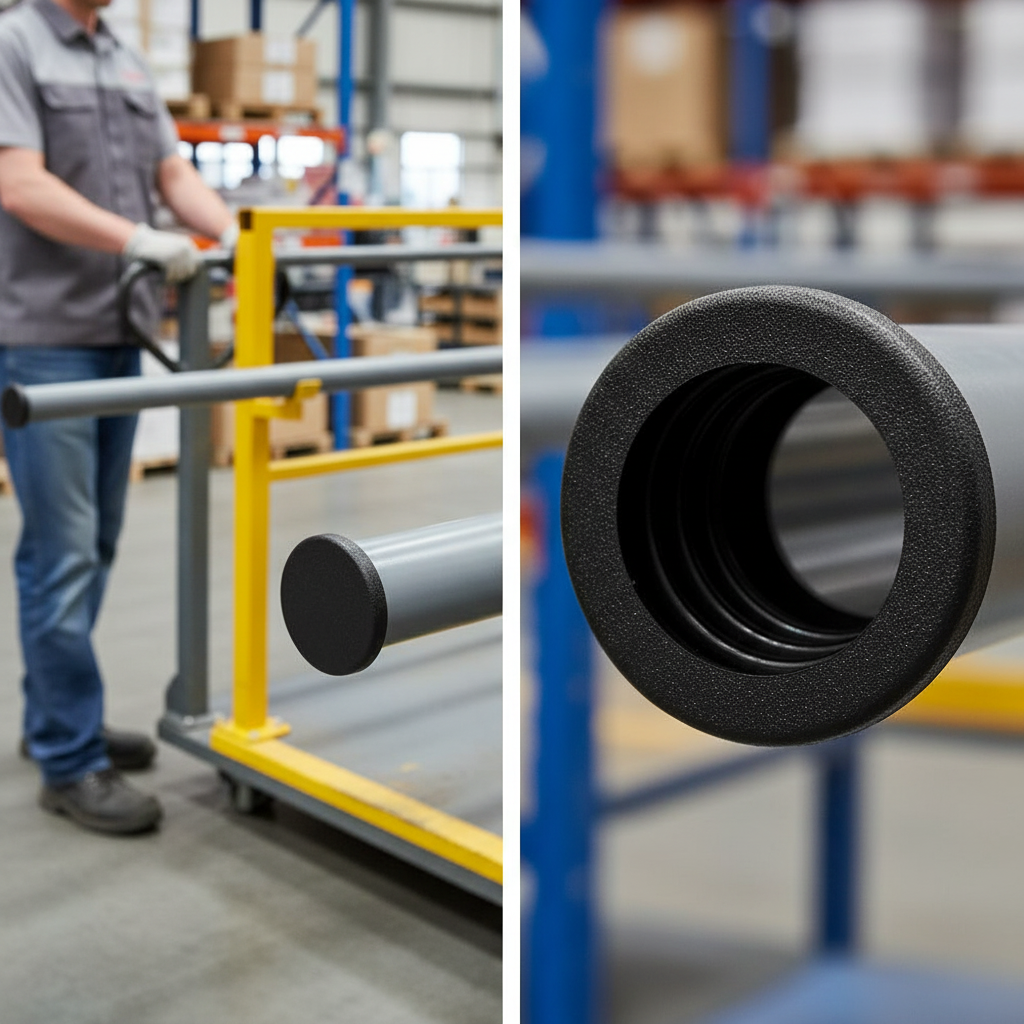 Premium Plastic End Cap for GRP Handrails - Flush Fit Design for 1-3mm