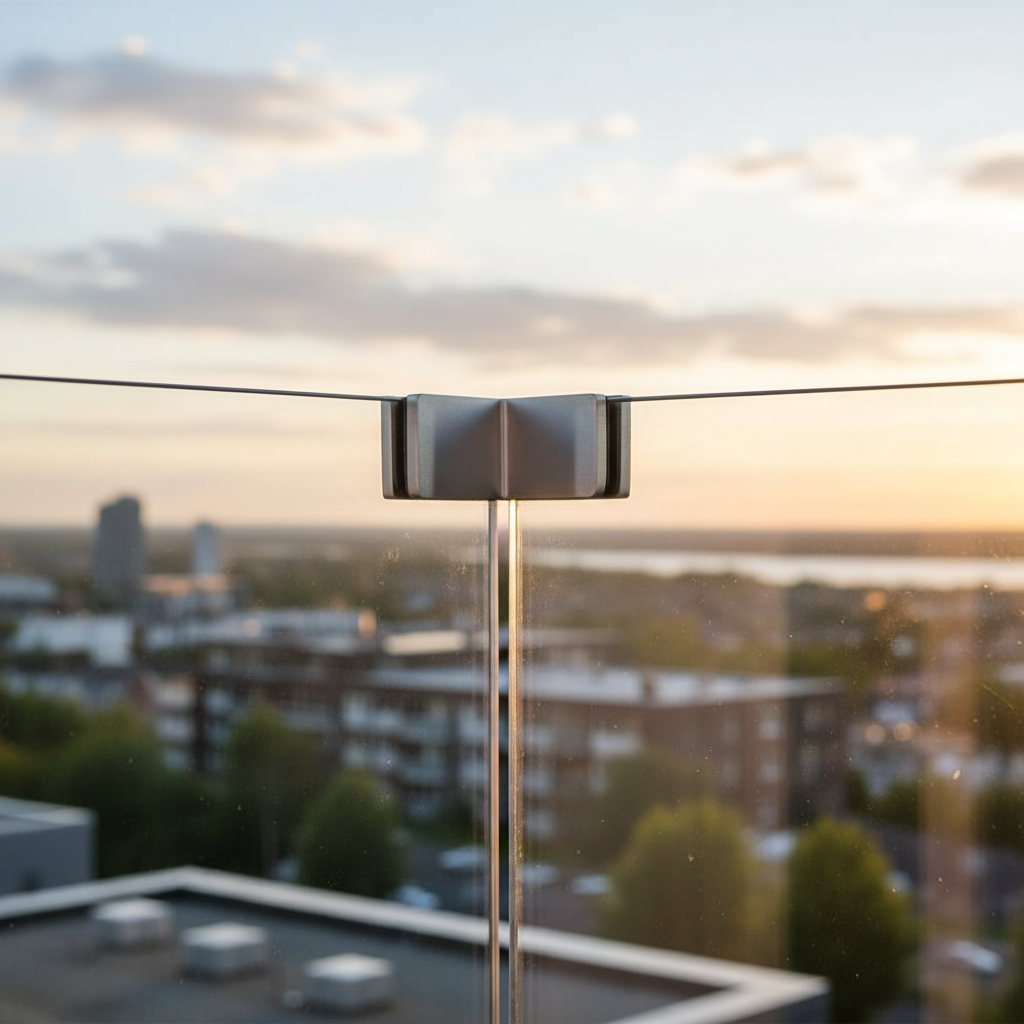 Premium 316 Stainless Steel Corner Glass Stiffener for 12mm Thickness