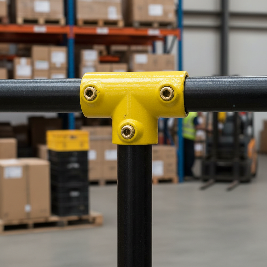 Premium Long Tee Key Clamp 90° Connection for 48.3mm Tube - Yellow Pow