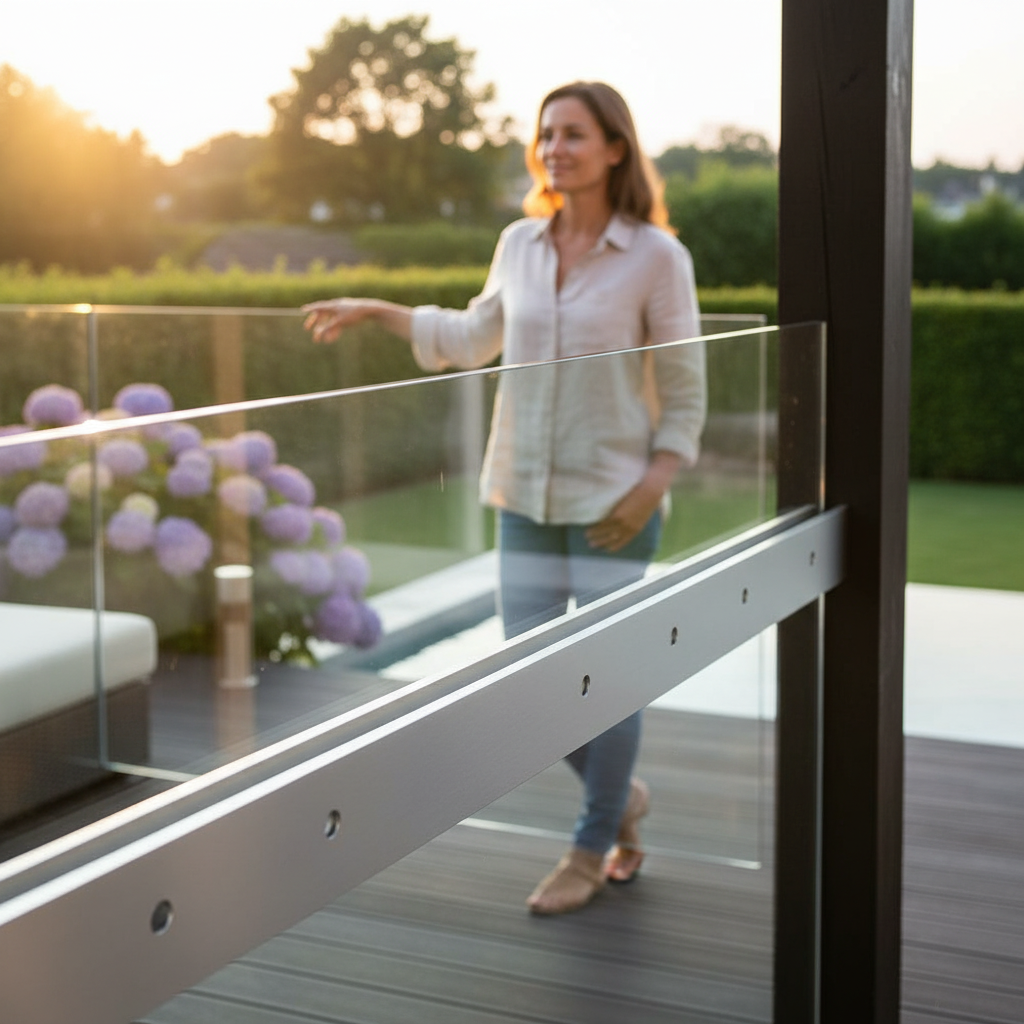 Premium Adjustable Aluminium Channel Side Fix for Glass 12mm to 21.52m