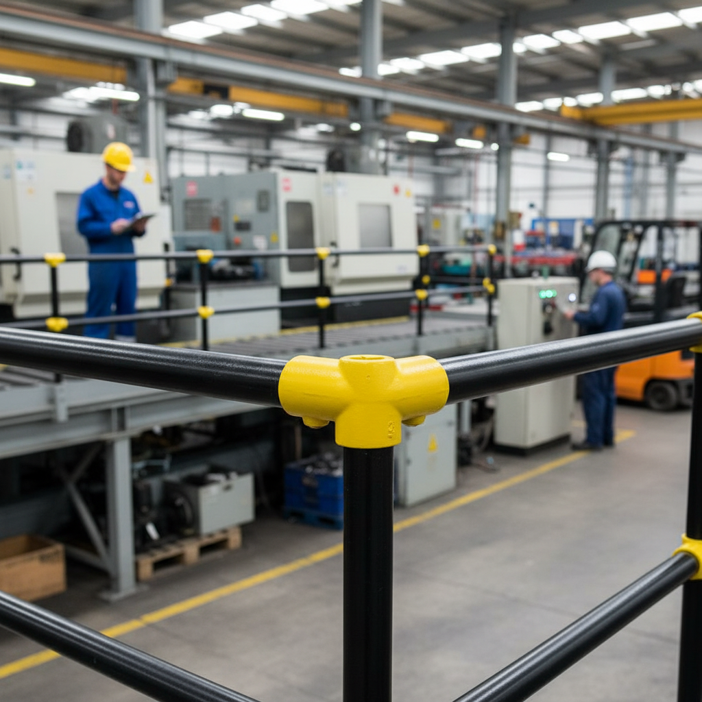 Professional 90° 3 Way Mid Rail Corner Key Clamp for 48.3mm Tube - Yel