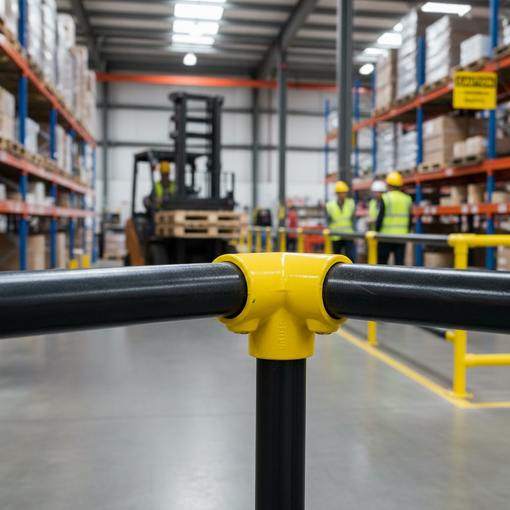 Premium 3 Way Top Corner Key Clamp for 48.3mm Tube - Yellow Powder Coa