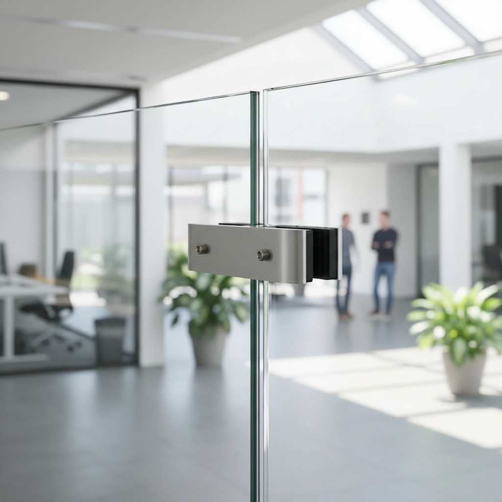 Premium Aluminium Straight Glass Stiffener Satin Finish for 12mm to 21