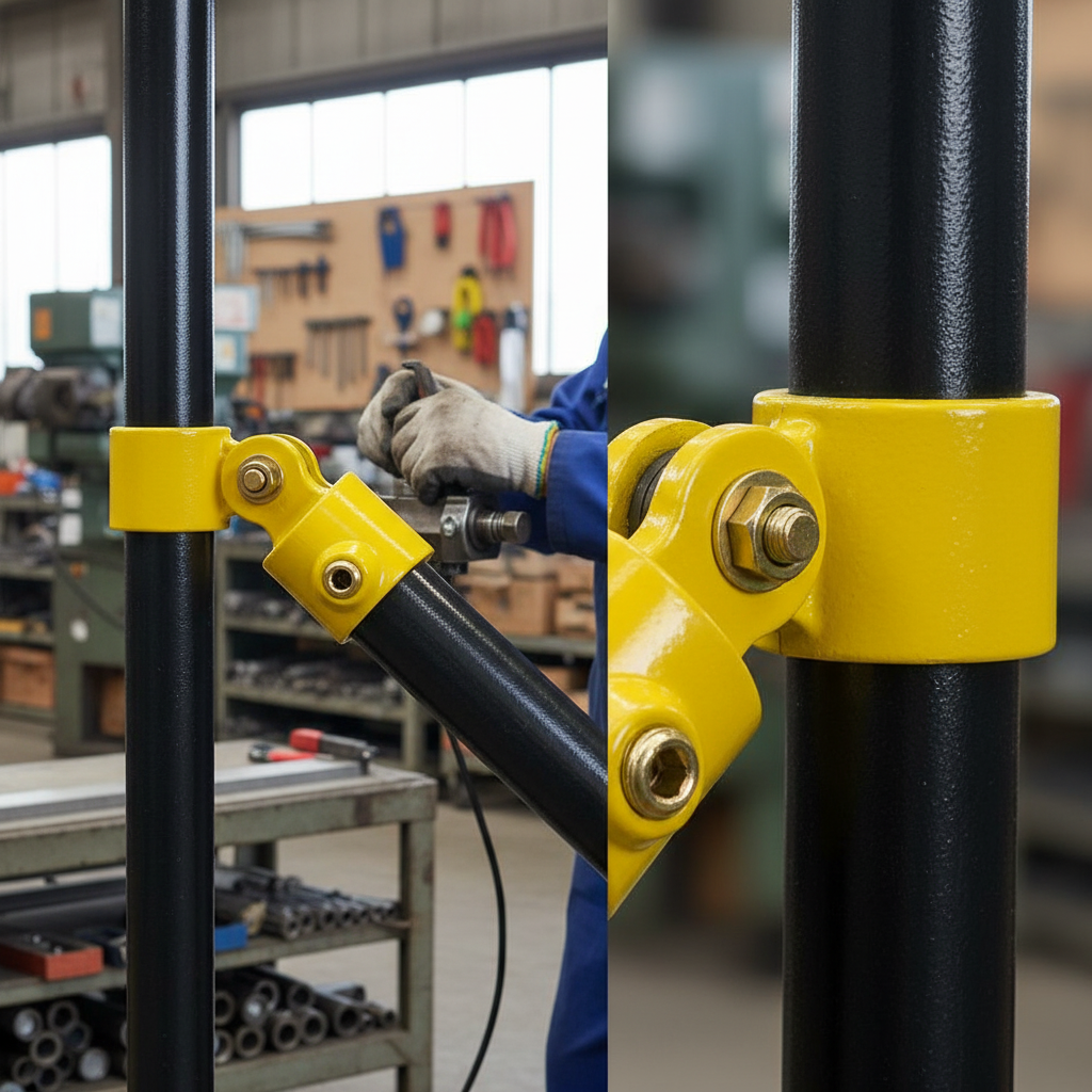 Premium Single Swivel Socket Key Clamp for 33.7mm Tube - Yellow Powder