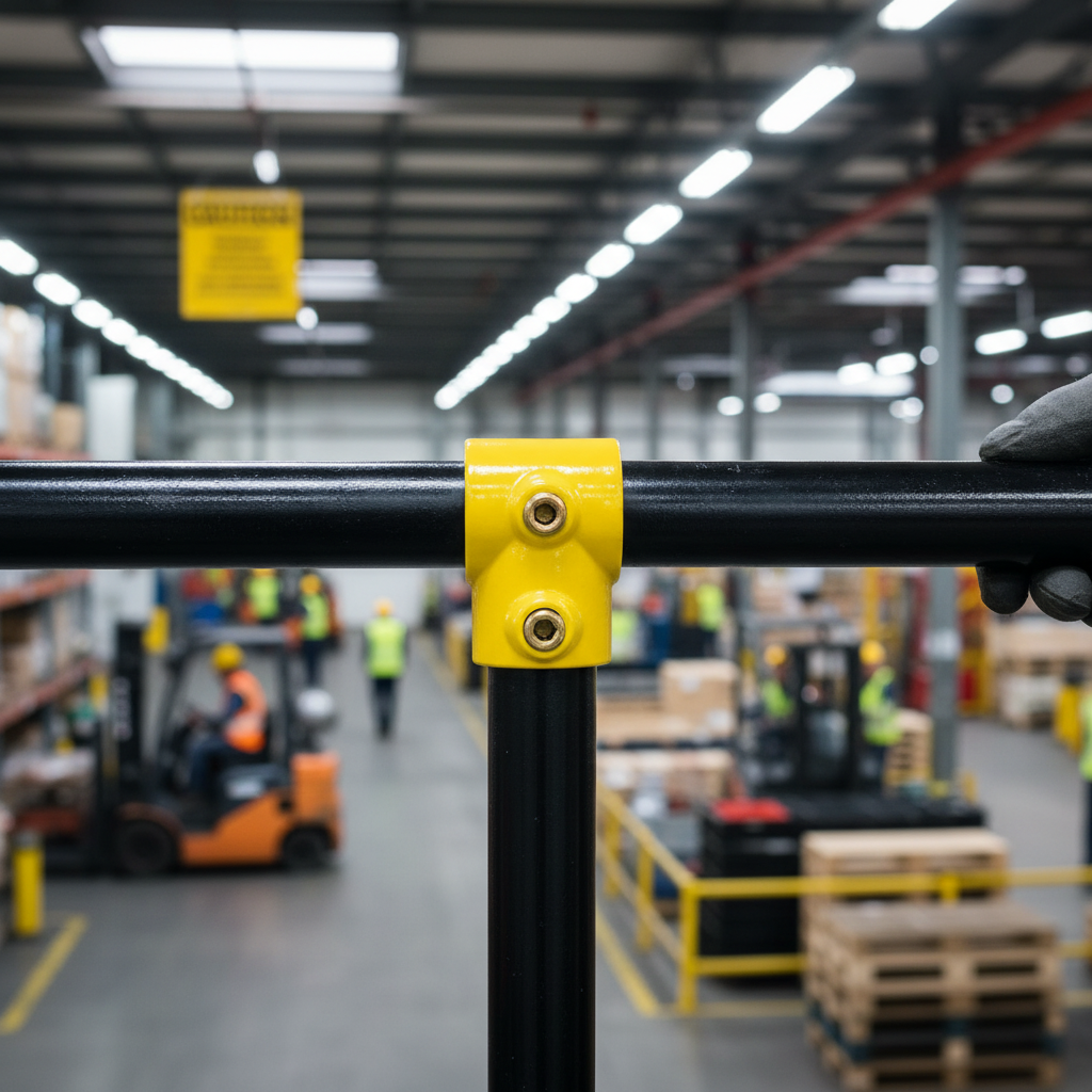 Premium Short Tee Key Clamp for 42.4mm Tube - Yellow Powder Coated for