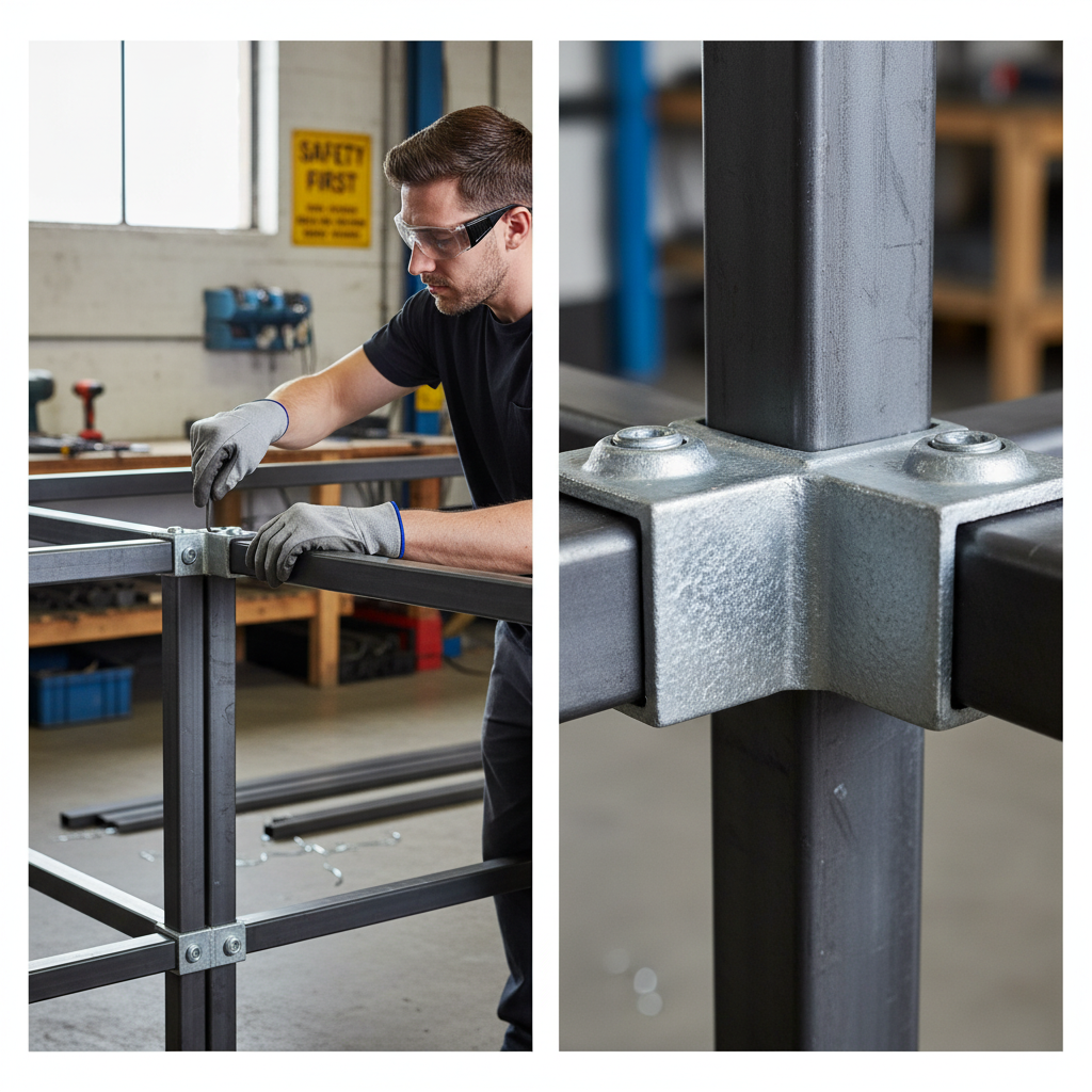 Premium Three Way Mid Corner Square Key Clamp for 40mm Box Section - D