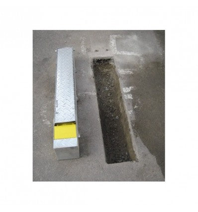 Fold Away (coffin) Black Bollard Post With Reflective White Band