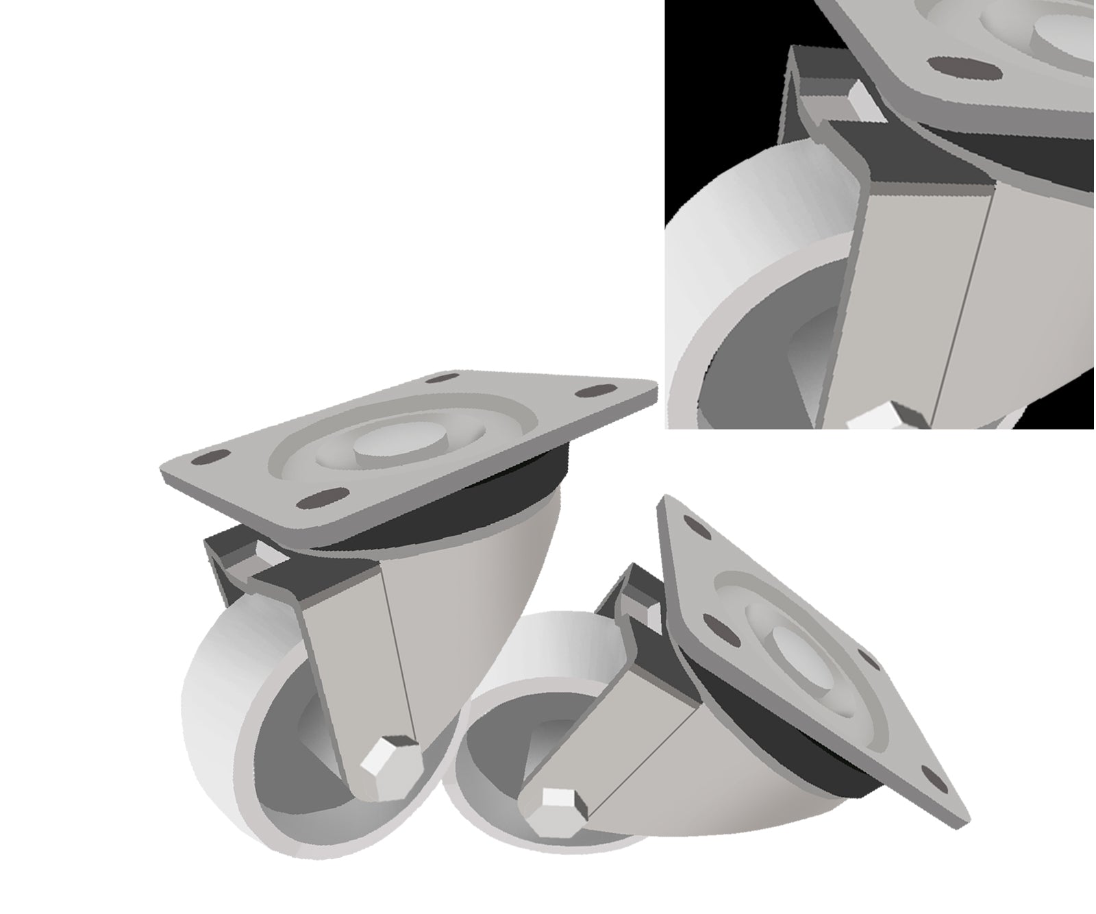 Heavy Duty Low Level Nylon Castors